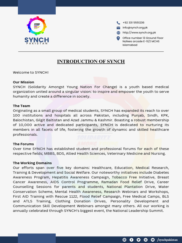Introduction Synch Pakistan | PDF