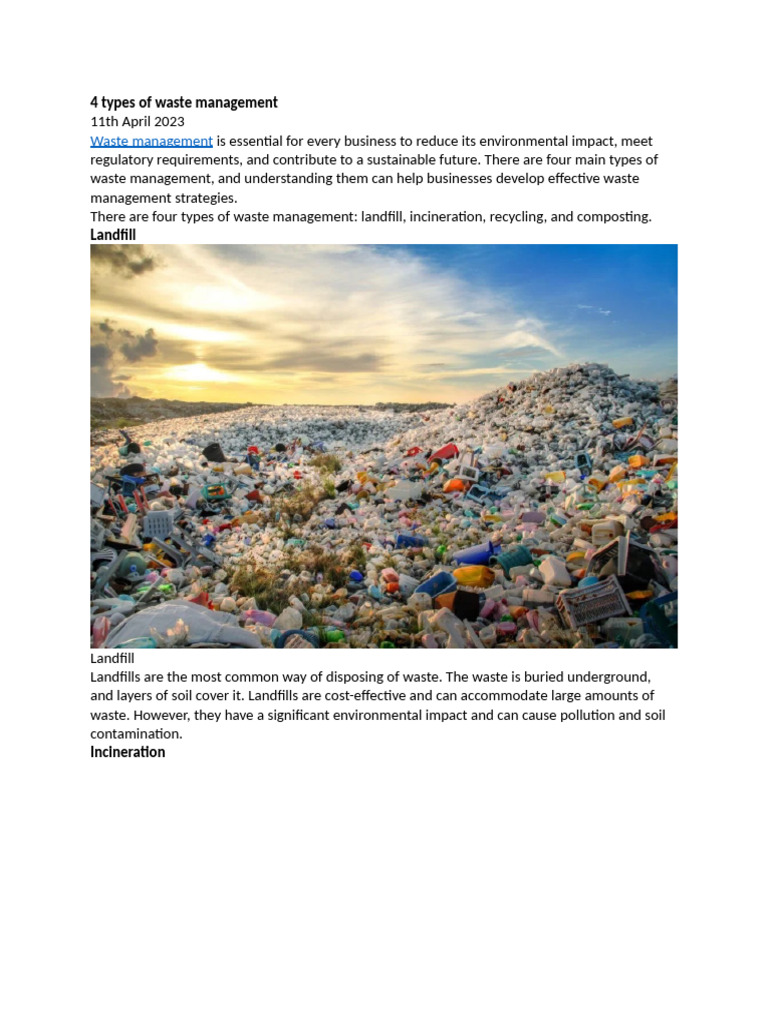 4 Types of Waste Management | PDF | Waste | Waste Management