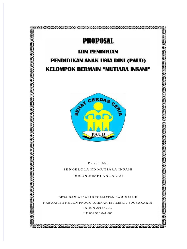 PDF Proposal Ijin Pendirian Paud | PDF