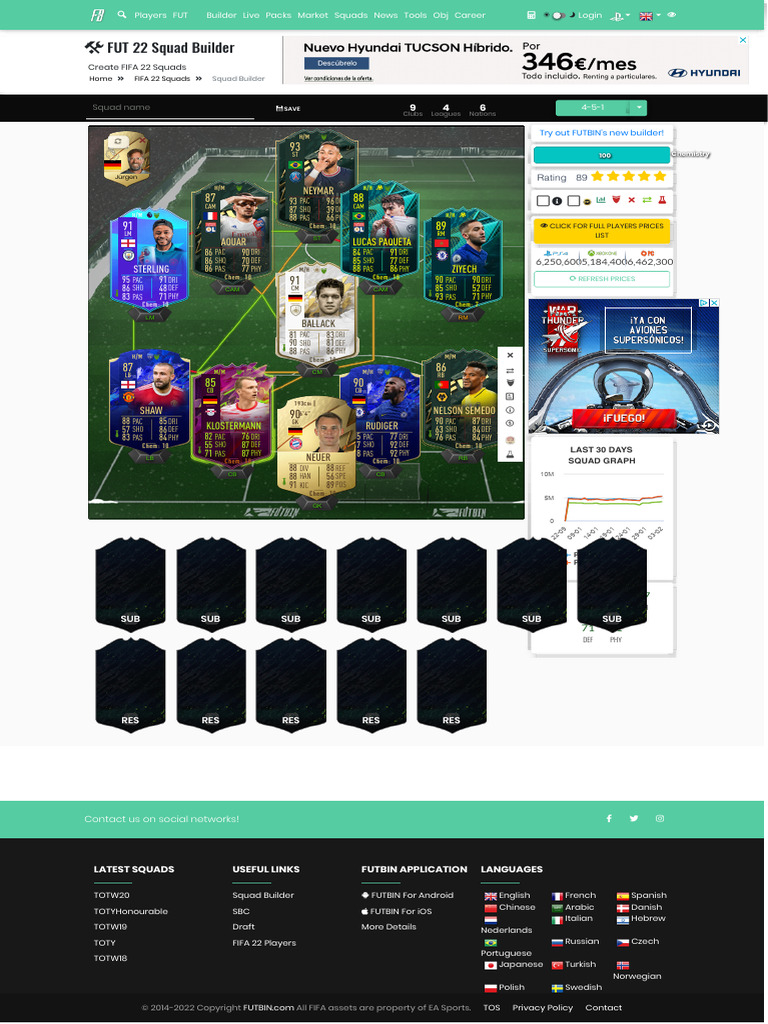 Fifa 22 Squad Builder Futbin 2 | PDF