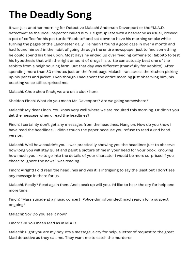 The Deadly Song | PDF