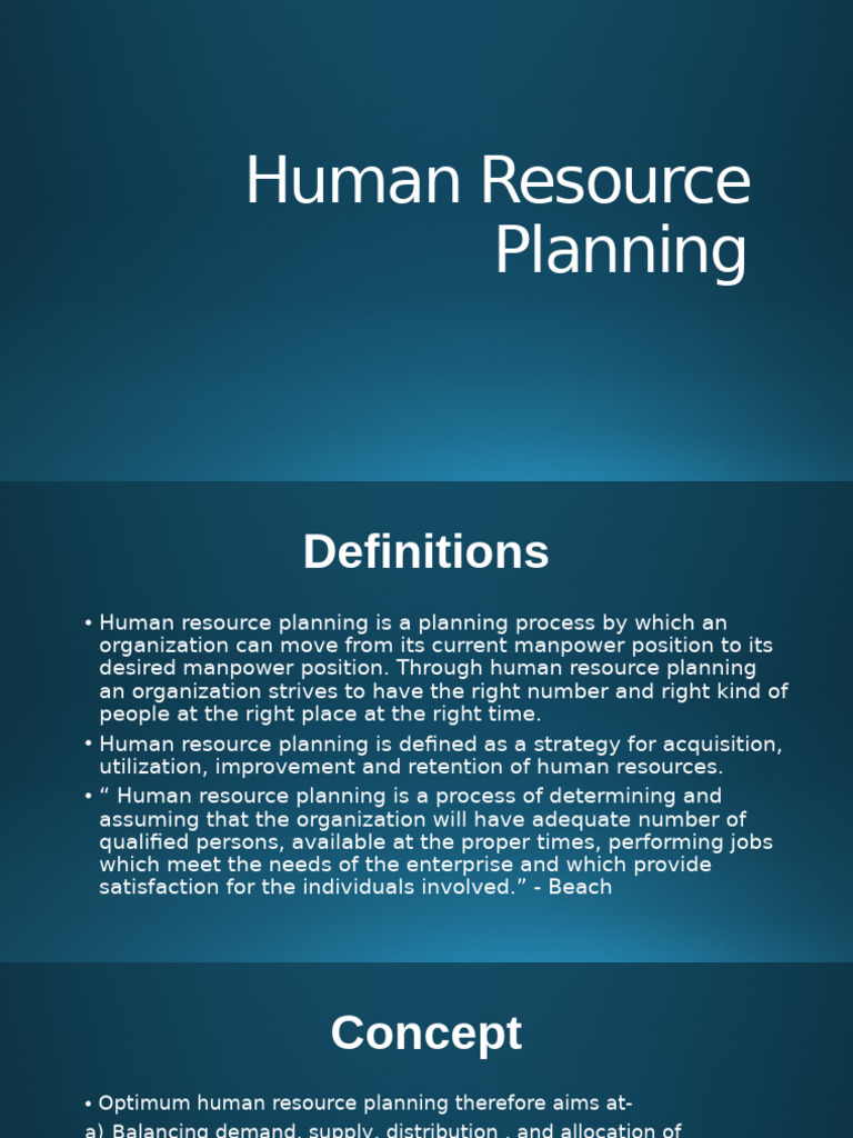 Human Resource Planning | PDF