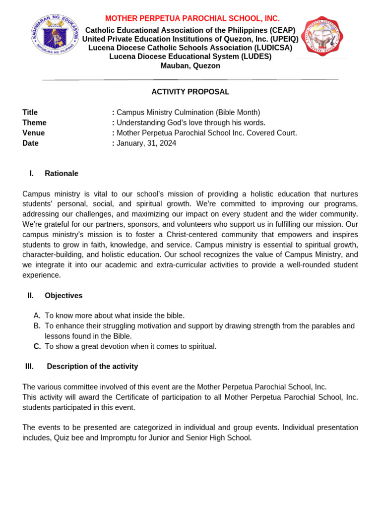 Activity Proposal | PDF