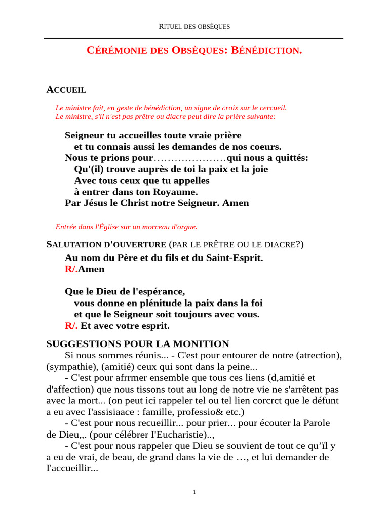 Rituel obsèques - Bref | PDF