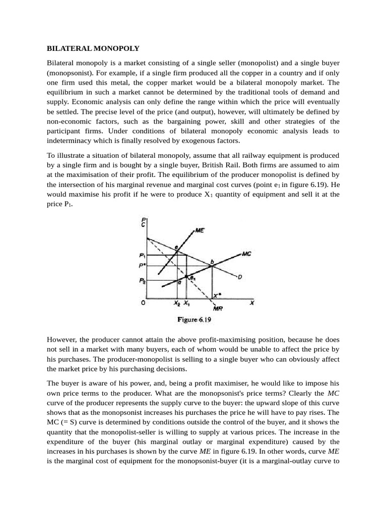 Bilateral Monopoly | PDF