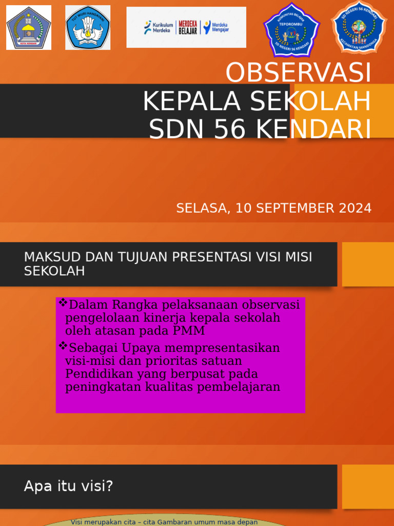 Presentasi Visi Misi SDN 56 Kendari | PDF