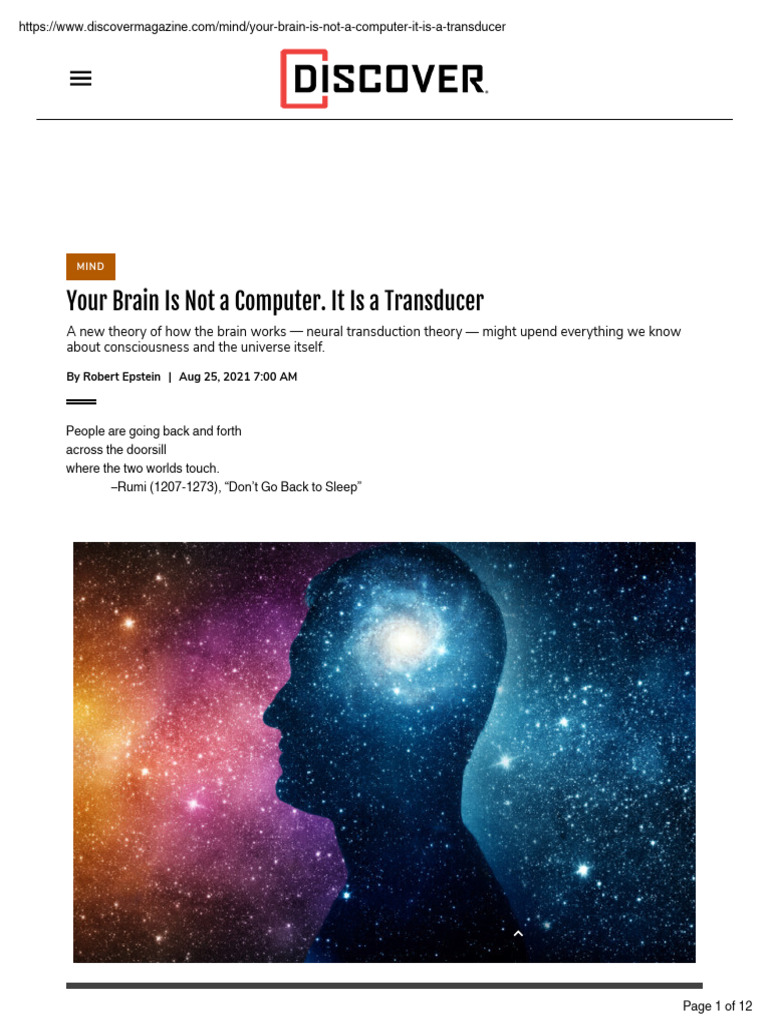 Brain as a Bidirectional Transducer | PDF | Consciousness | General ...