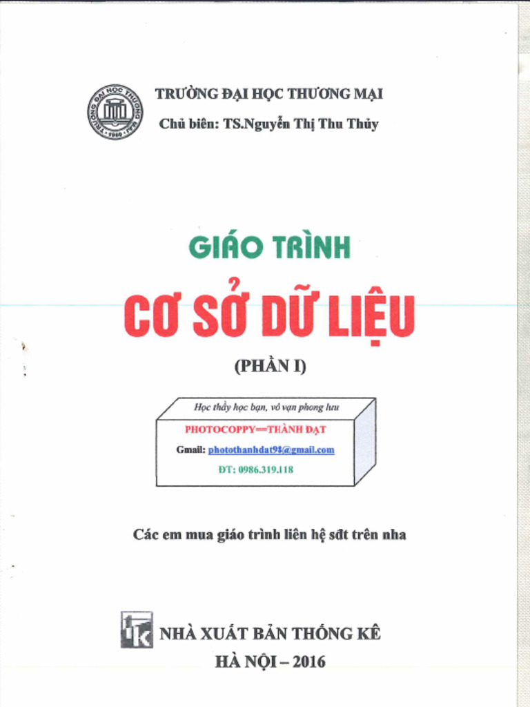 CƠ SỞ DỮ LIỆU - TMU | PDF