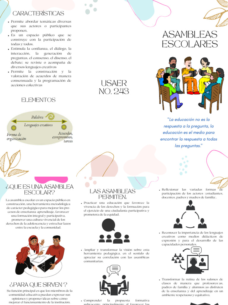 Asambleas Escolares Triptico | PDF