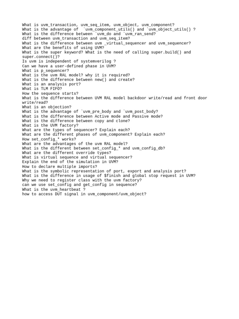 UVM Interview Questions | PDF