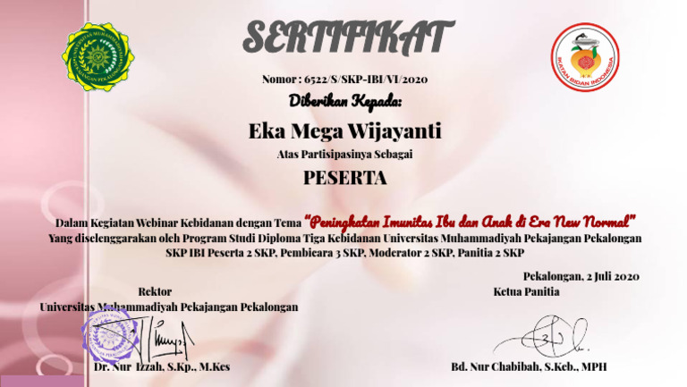 Sertifikat Eka Mega Wijayanti | PDF