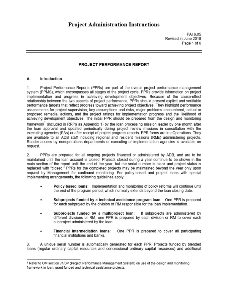 Project Performance Report Template | PDF