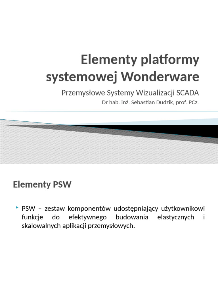 09 Elementy Platformy Systemowej Wonderware | PDF