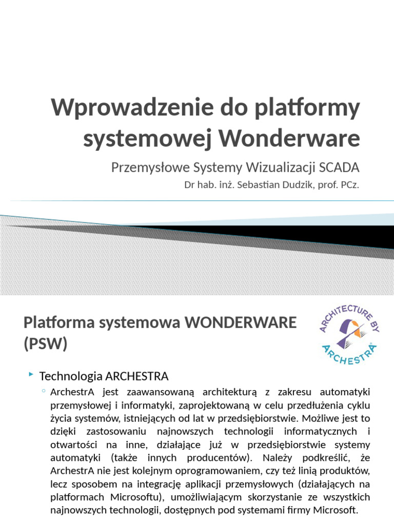08 Wprowadzenie Do Platformy Systemowej Wonderware | PDF