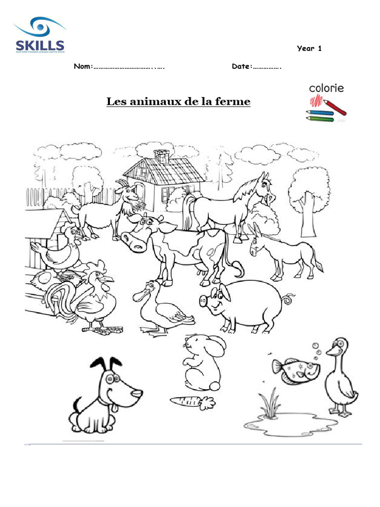 Coloriage Des Animaux de La Ferme | PDF