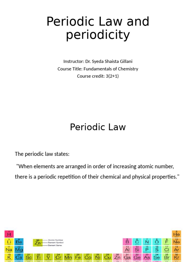 Periodic Law and Periodicity | PDF