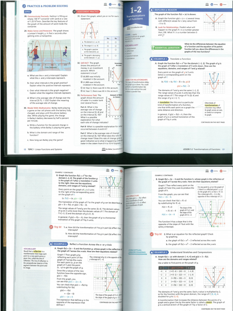 G11 - Math-Topic - 1-2 Transformation of Functions (Pg13-22) | PDF
