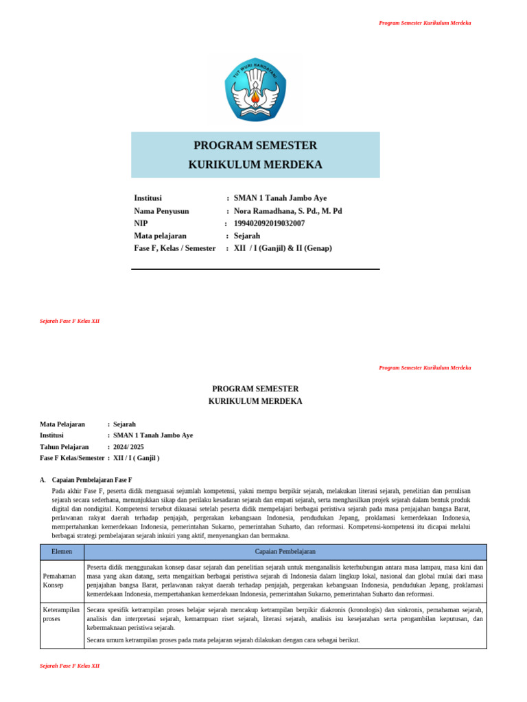 PROMES Kurikulum Merdeka | PDF