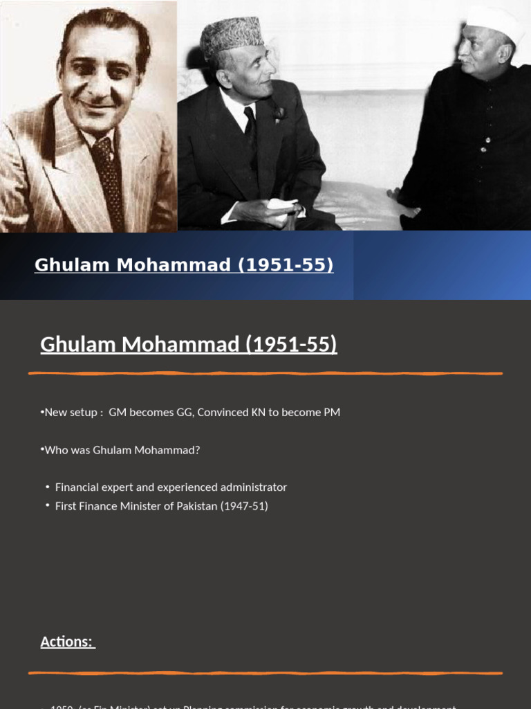 Ghulam Muhammad | PDF