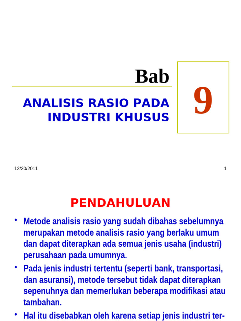 ALK Bab-9 ANALISIS RASIO PADA INDUSTRI K | PDF