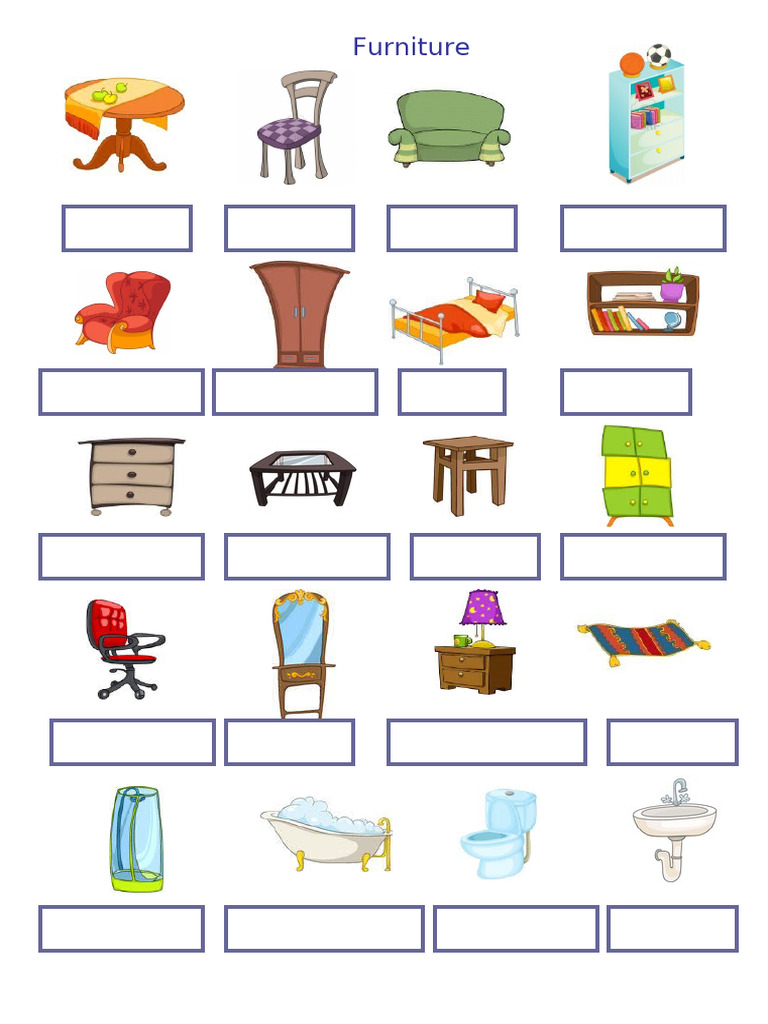 Furniture Worksheet Full | PDF