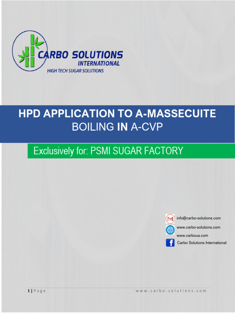 R2 - HPD Application - A Massecuite Boiling - A-CVP - PSMI | PDF