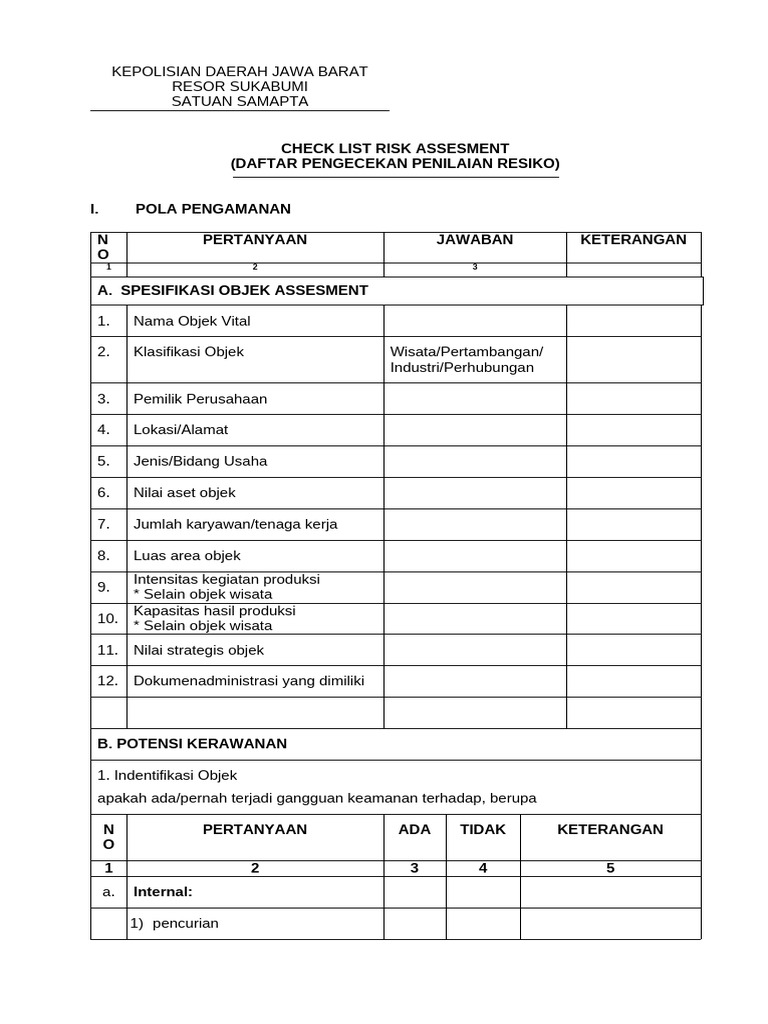Chek List Assesment Obvit | PDF