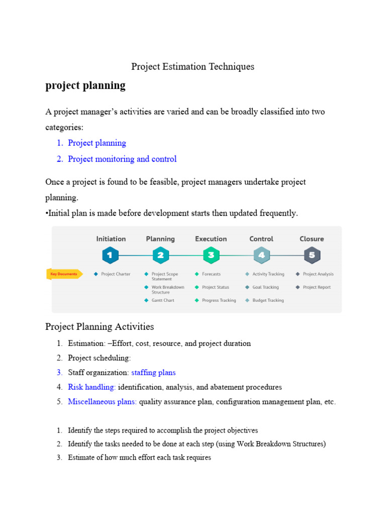 Project Estimation Techniques | PDF