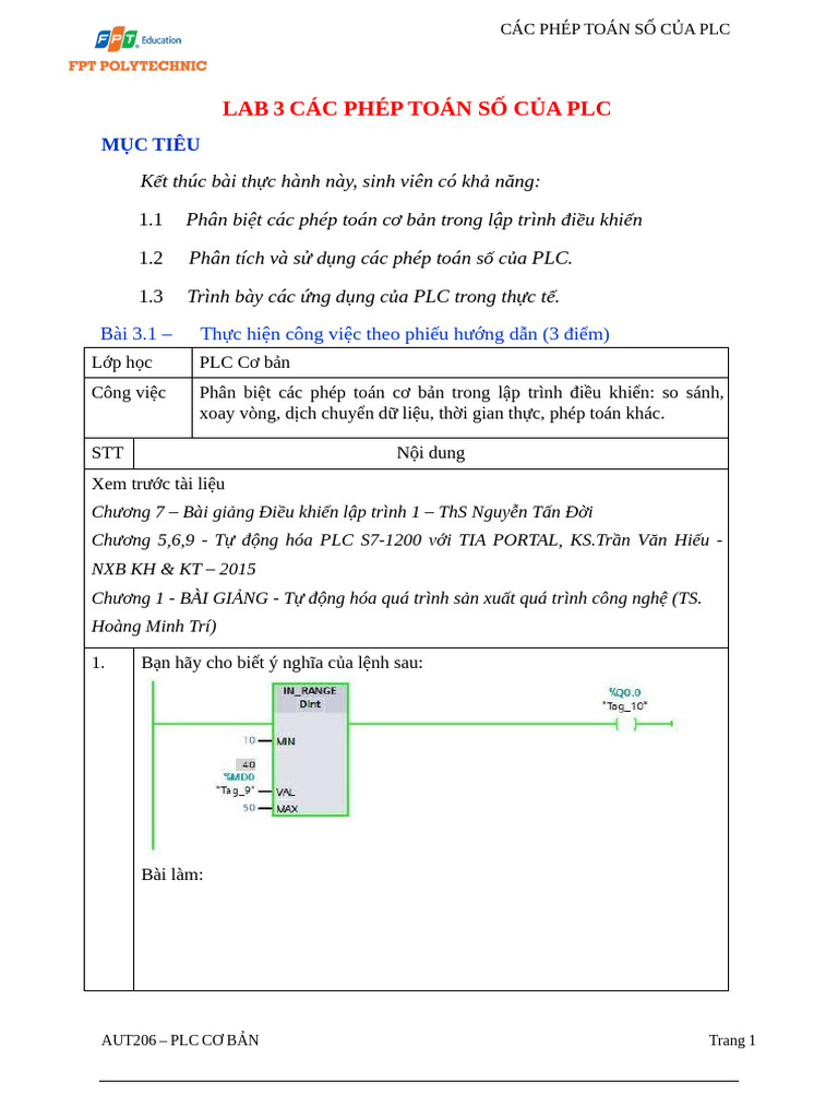 AUT206 Lab3 Nhom5 | PDF