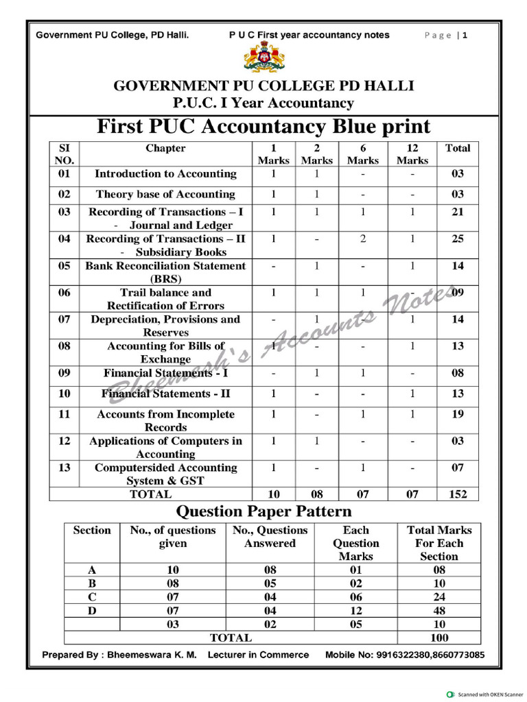 First Year Accounts-1 | PDF