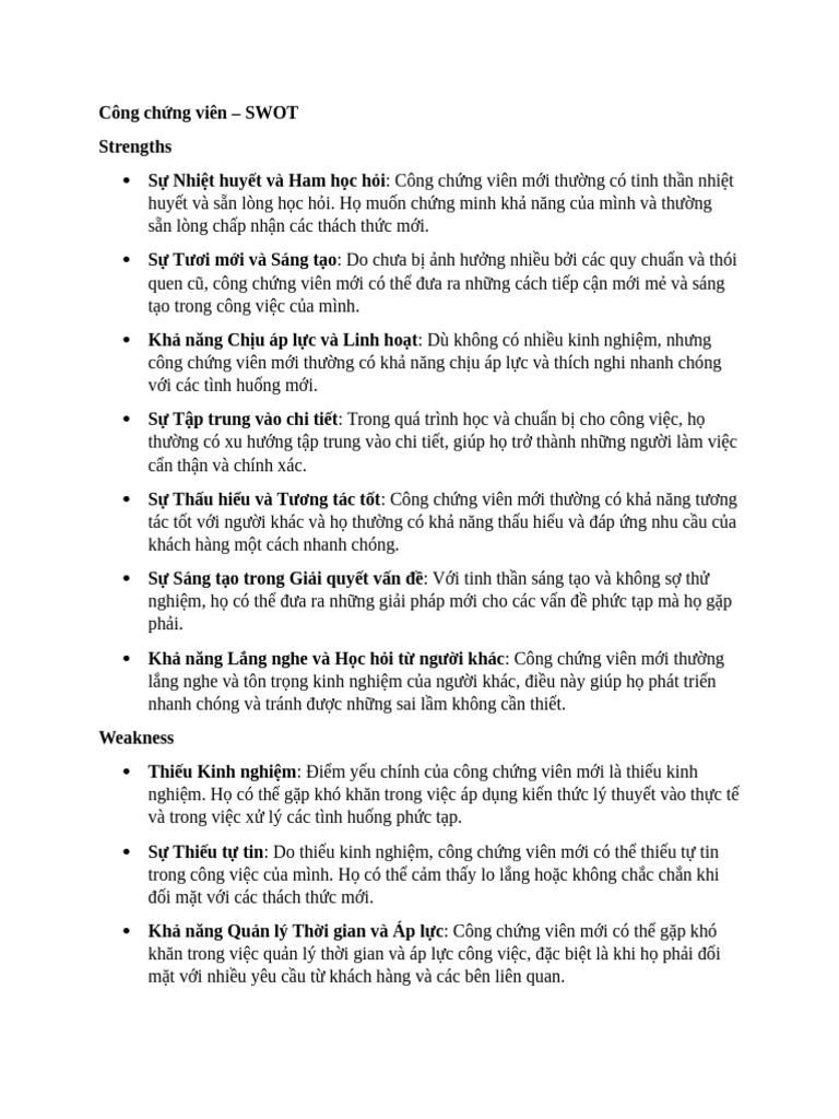 Công CH NG Viên SWOT | PDF