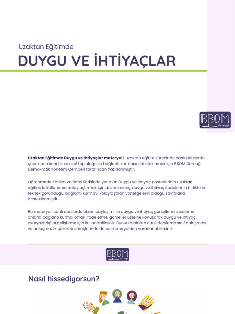 Uzaktan Egitimde Duygu Ve Ihtiyaclar | PDF