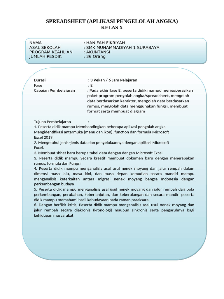 Modul Spreadsheet | PDF