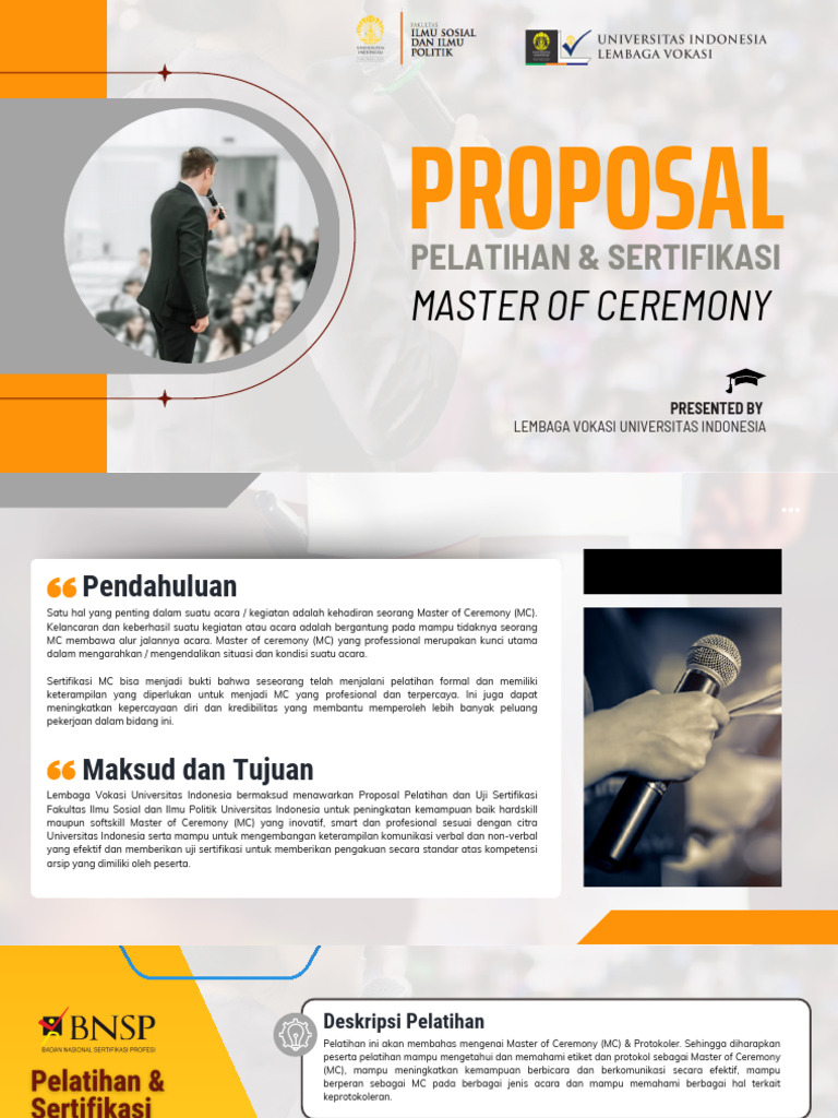 Proposal Master of Ceremony FISIP UI | PDF