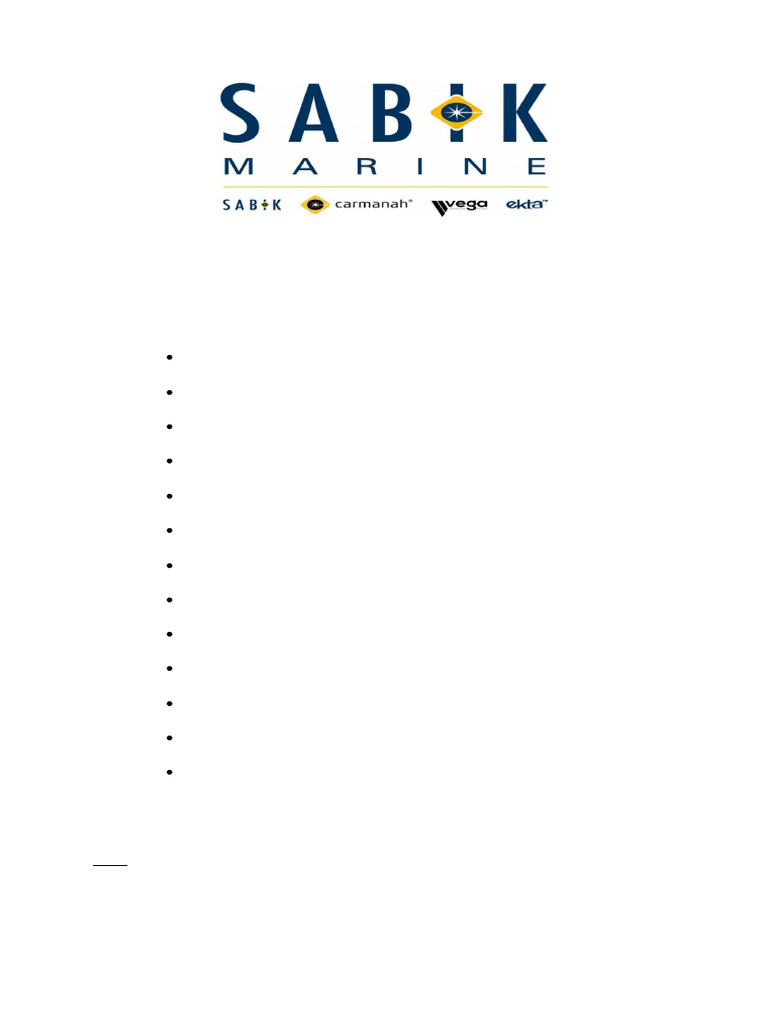 Sabik Marine Vega Product Catalogue | PDF
