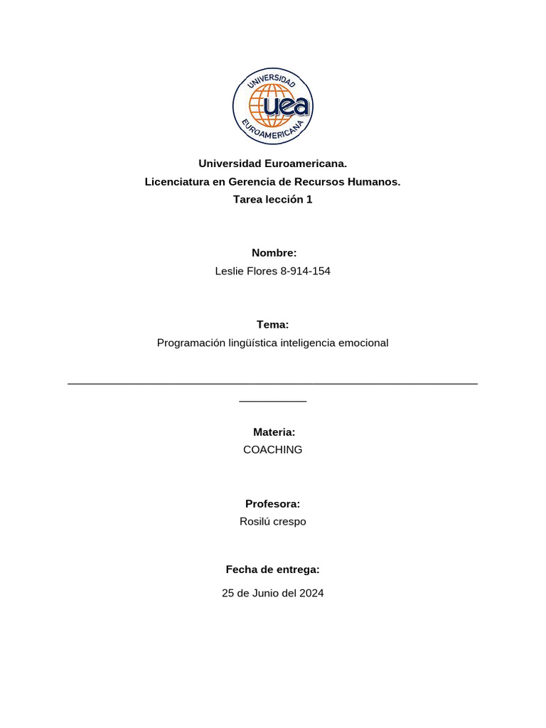 Traea Leccion 2 de Coaching | PDF