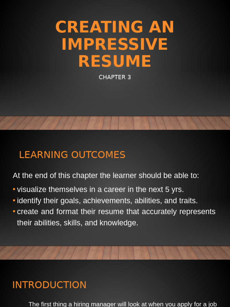 WEEK4 Creating An Impressive Resume | PDF