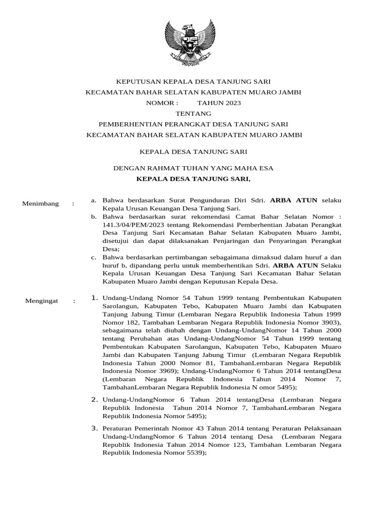 SK Pemberhentian | PDF