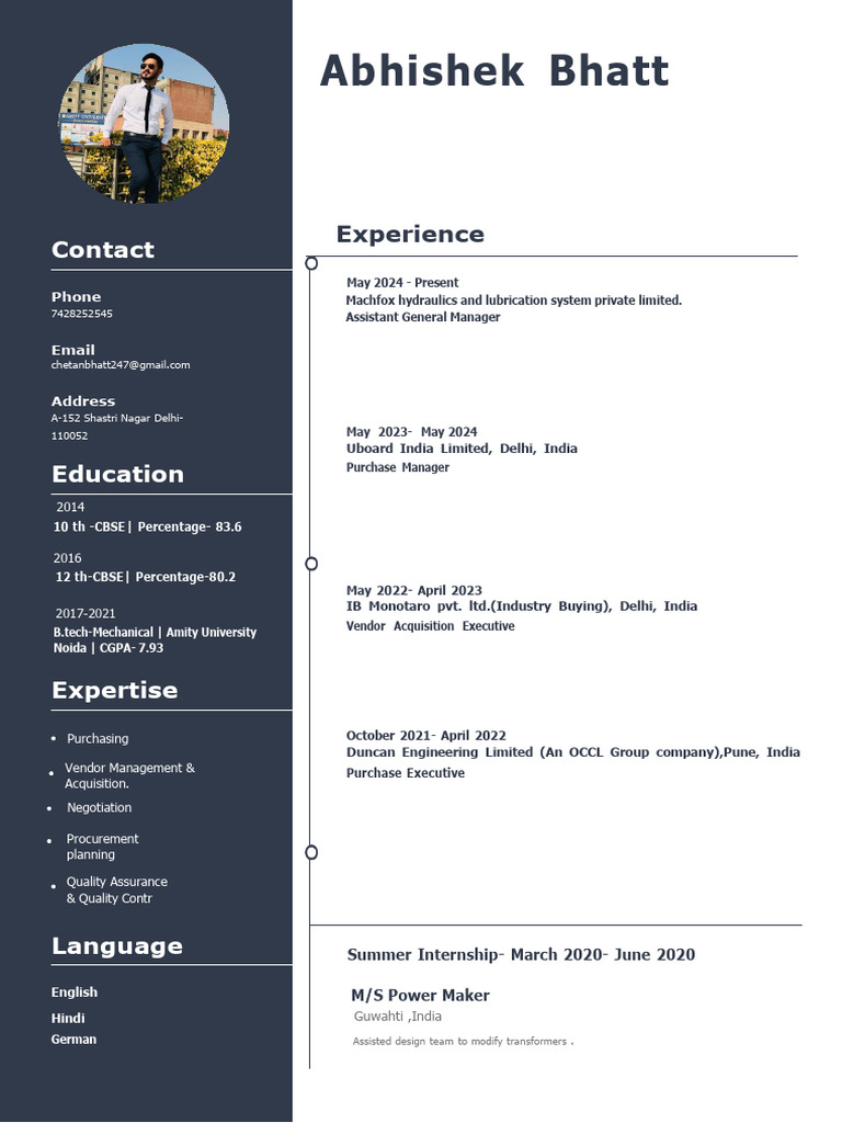 Abhishek Bhatt Resume MechE | PDF