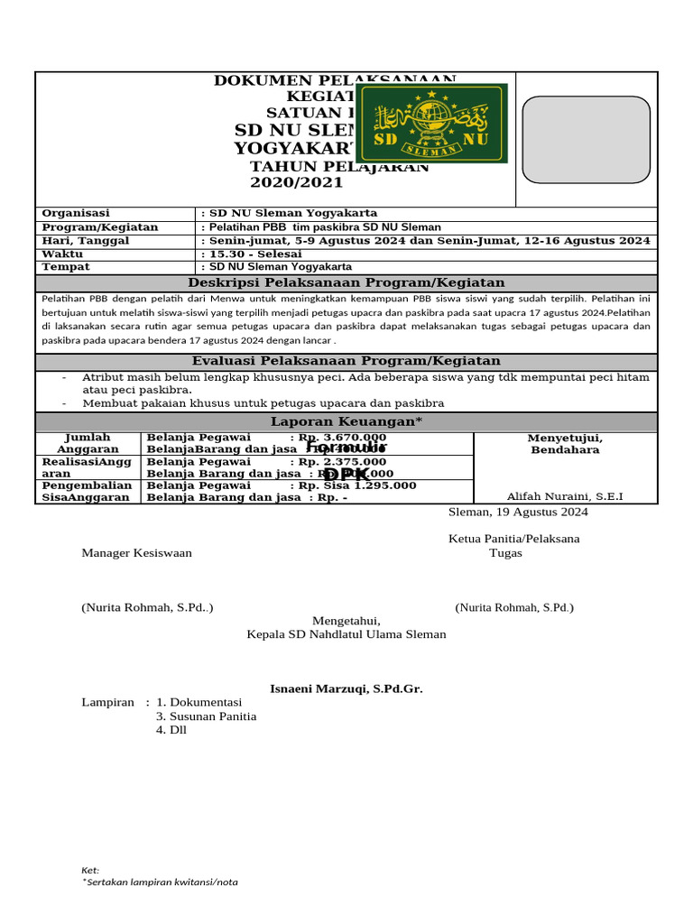 DPK Pelatihan 17 Agustus 2024 | PDF