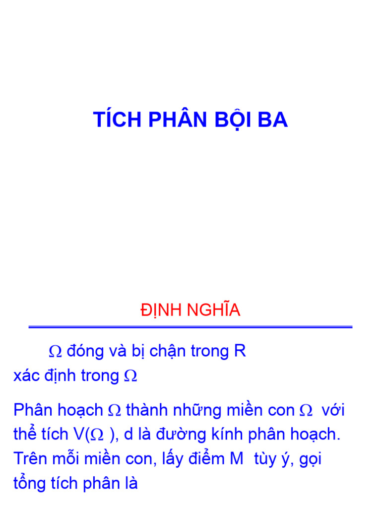 Giai-Tich-2 - Tran-Ngoc-Diem - Tich-Phan-Boi-Ba-P1 - (Cuuduongthancong - Com) | PDF
