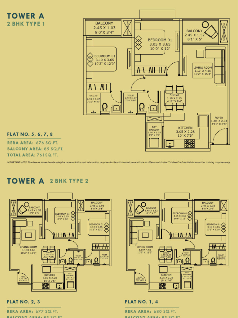 Parth Tower A & B Unit Plan A3 Board.c2c | PDF
