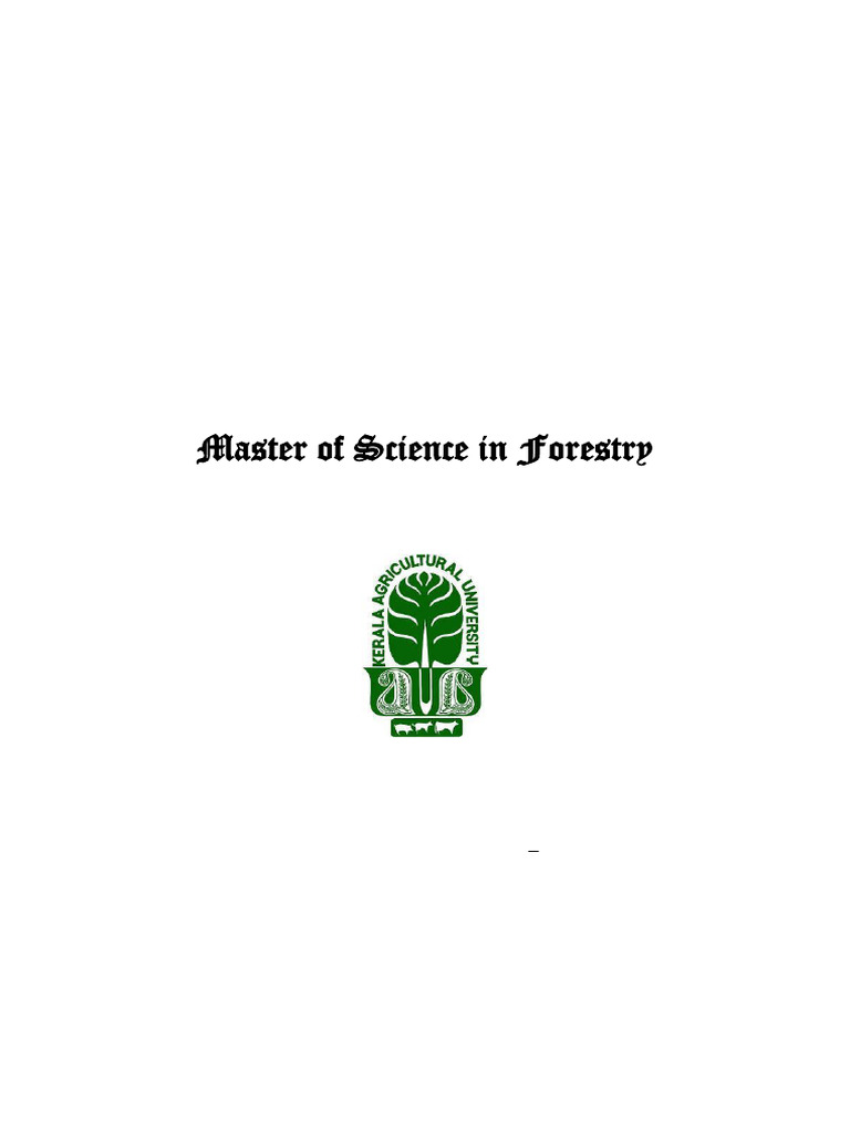 Master of Science in Forestry: Development of Anatomical Key For The ...