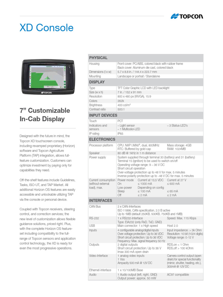 XD Console-Oem Datasheet 7010-2310 Revb LTR en Us Lores 2 | PDF