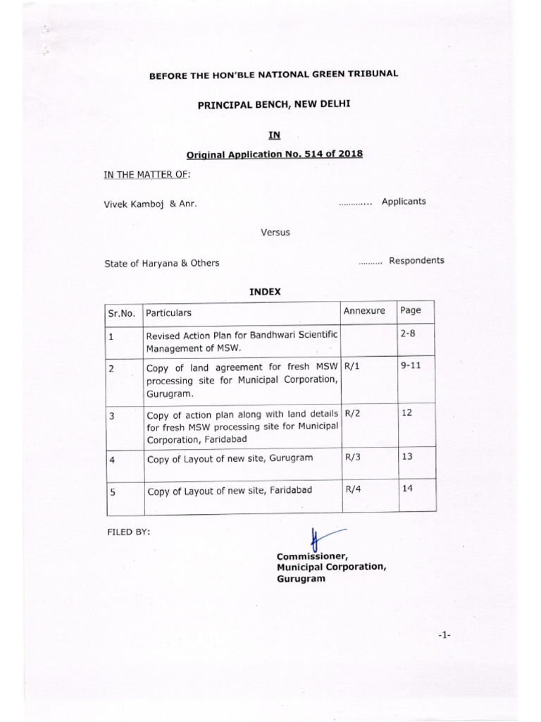 REVISED REPORT BY MC, GURUGRAM IN OA 514 of 2018 | PDF