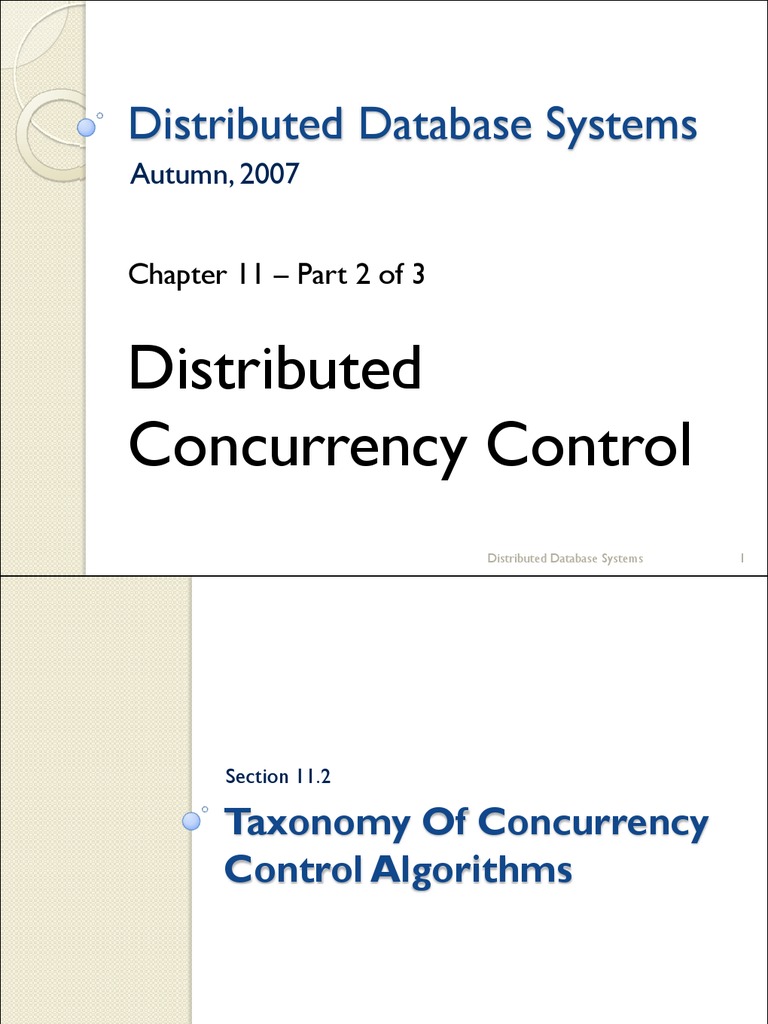 Distributed Con Currency Control - 2 of 3 | PDF | Distributed Computing | Synchronization
