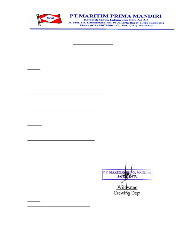 Mutasi Off MT MPMT XV Murtikno | PDF