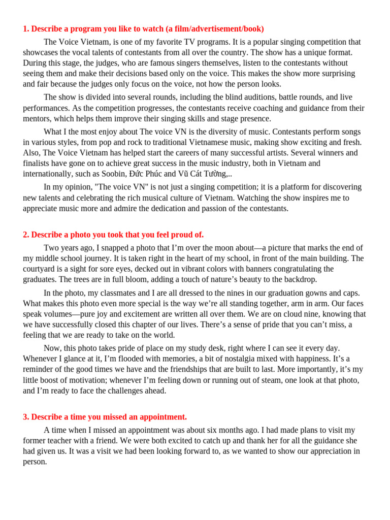 Speaking Part 2 | PDF