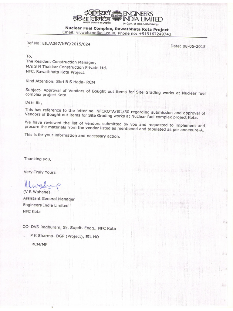 EIL - Vendor List | PDF