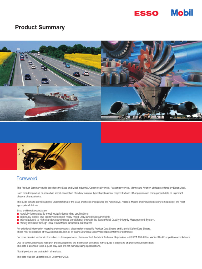 Exxonmobil lubricant | PDF